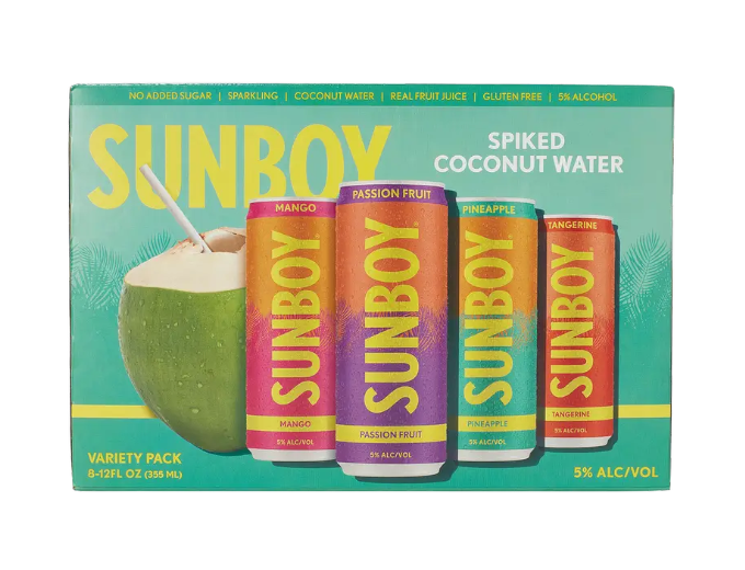 Sunboy Spiked Sparkling Coconut Water Variety Pack 12oz 8-Pack Can ...